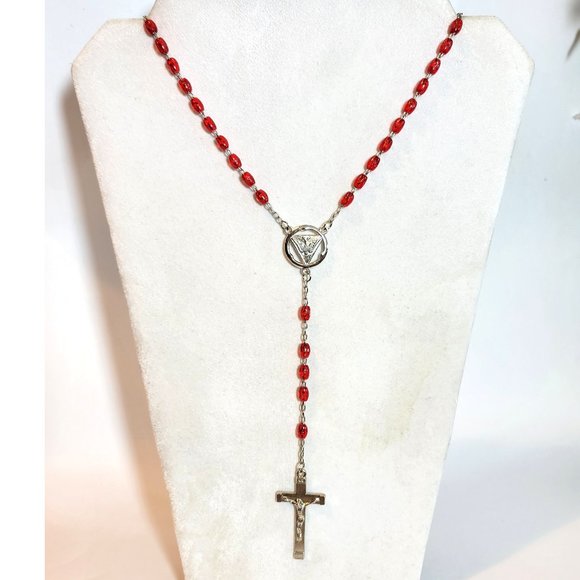 Jewelry | Red Sacred Single Metal Dove Catholic Unisex Religious Rosary ...